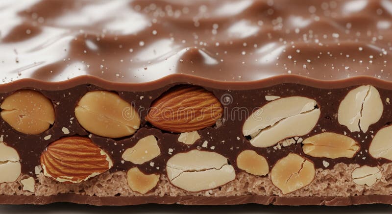 Chocolate Candy Bar with Almonds and Peanuts Stock Illustration ...