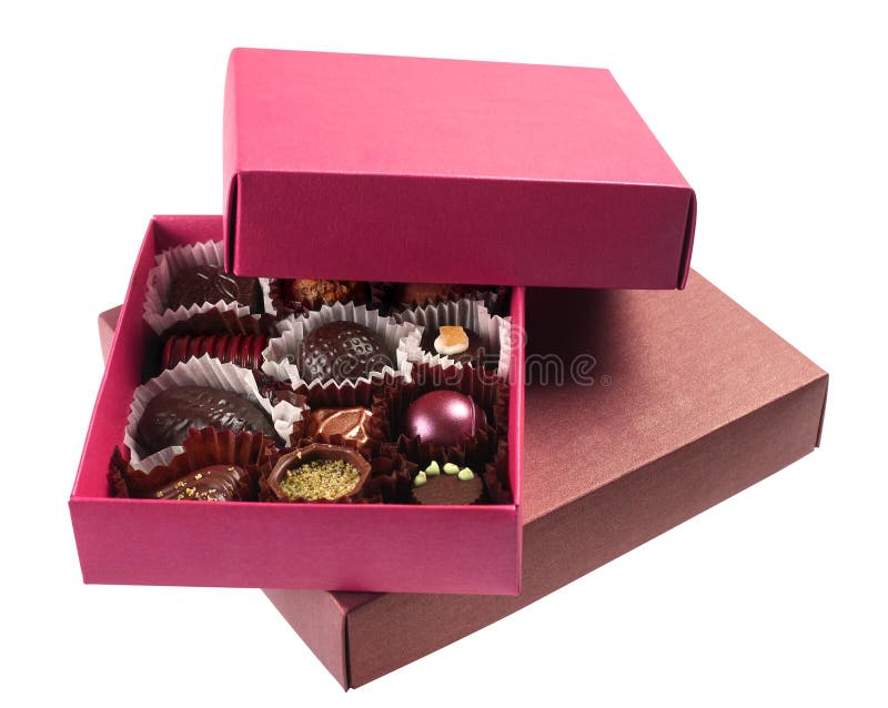 Chocolate candy in box stock image. Image of glazed, open - 10751461