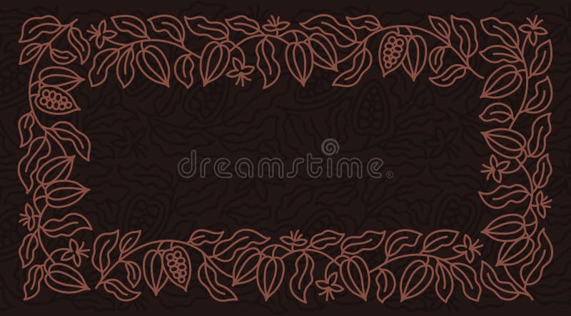 Chocolate Candy Box Background. Square Frame. Cocoa Pack Design. Beans ...