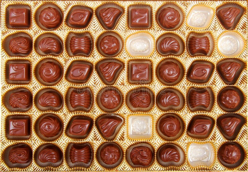 Chocolate candy in the box stock photo. Image of open - 36119128