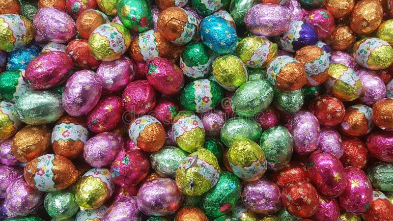 Chocolate Candy Easter Egg Wrapped in Foil Stock Image - Image of ...