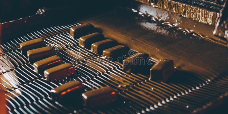 Chocolate candy making stock photo. Image of automation - 132980400