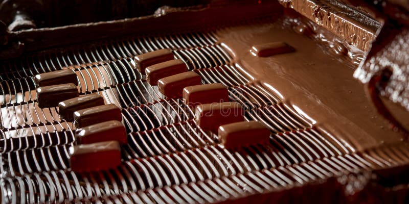 Chocolate candy making stock photo. Image of production - 132980402