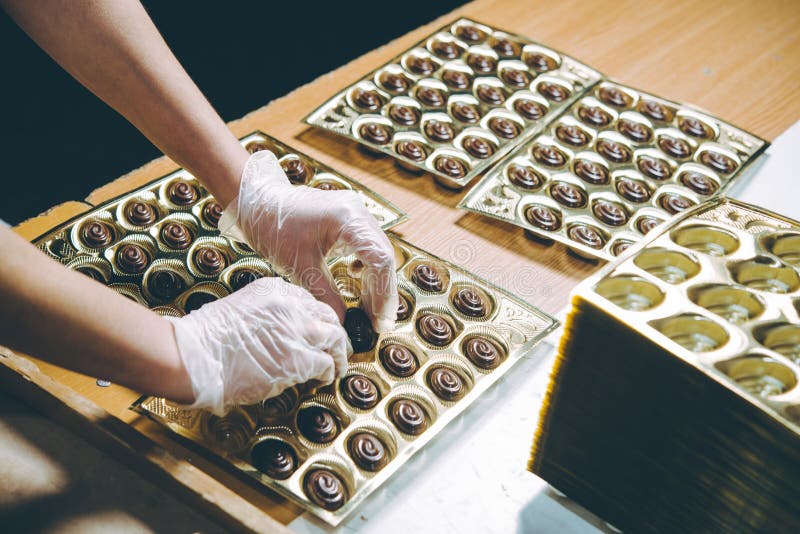 Chocolate candy making stock image. Image of sweet, food - 132610943