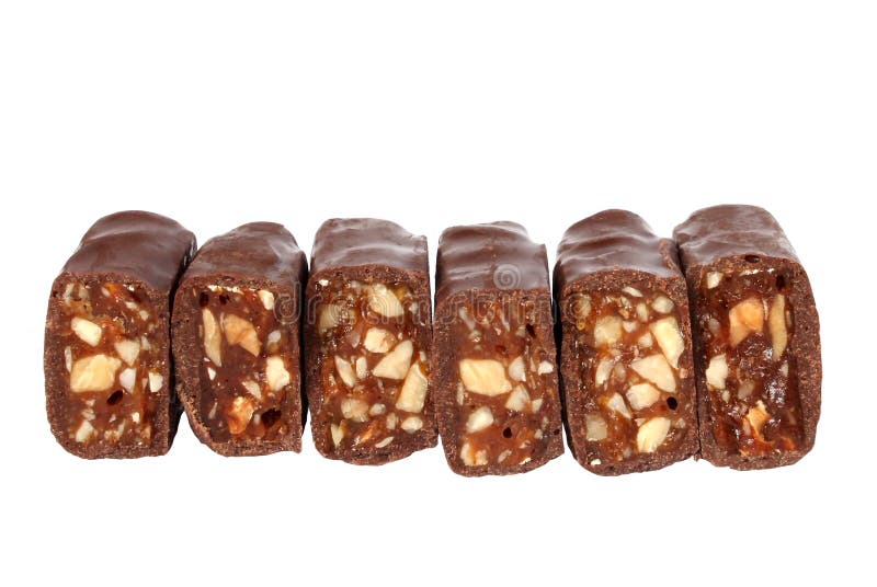 Chocolate candy with nuts stock image. Image of bonbon - 12057655