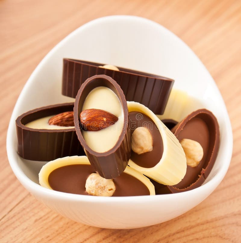 Chocolate candy with nuts stock photo. Image of pastry - 30717862