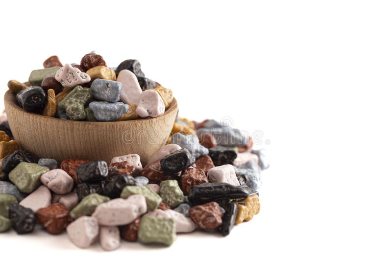 Chocolate Candy Rocks Isolated on a White Background Stock Image ...