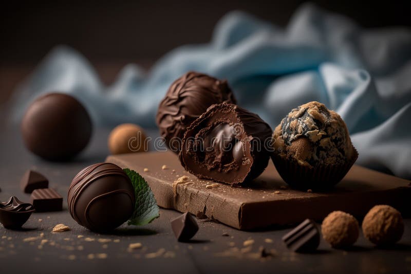 Chocolate Candy with Rum Filling Generative AI Stock Illustration ...