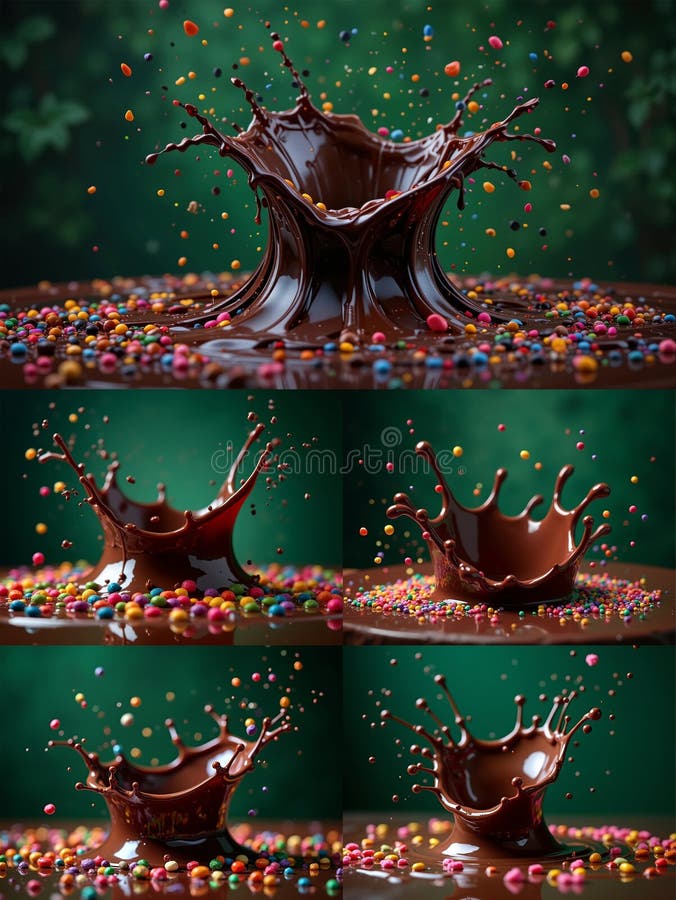 Chocolate and Candy Splash Art Stock Illustration - Illustration of ...
