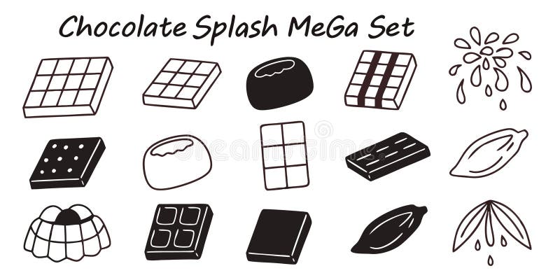 Chocolate Candy Vector Mega Set with Chocolate Bars on Transparent ...