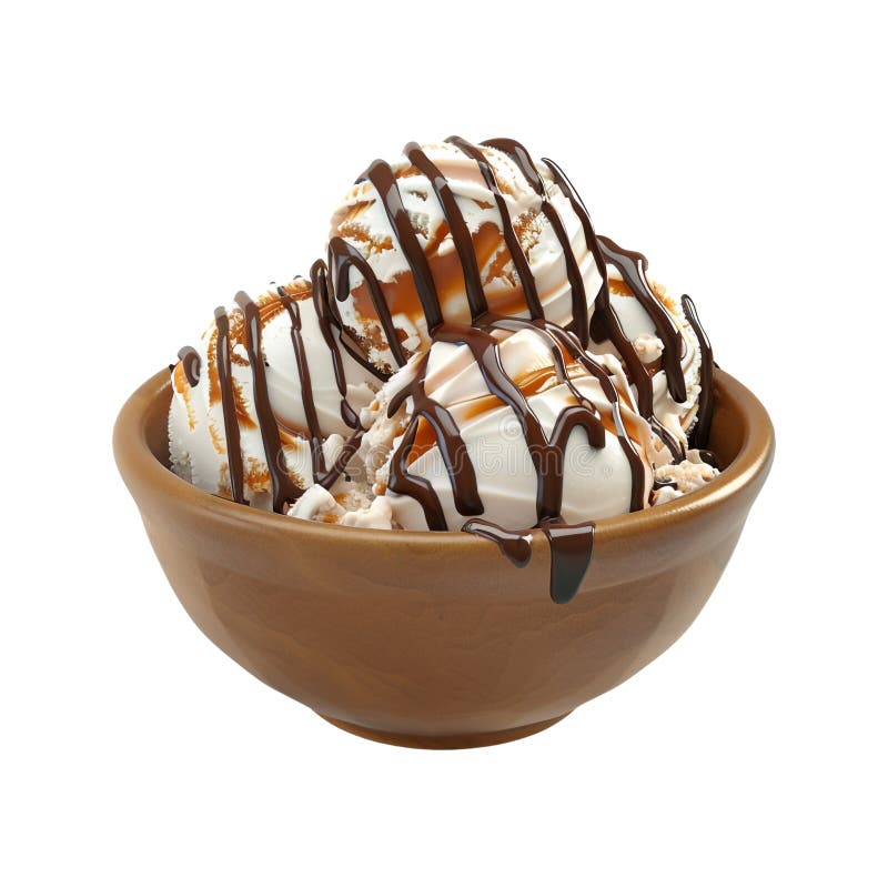 Chocolate and Caramel Ice Cream Stock Illustration - Illustration of ...