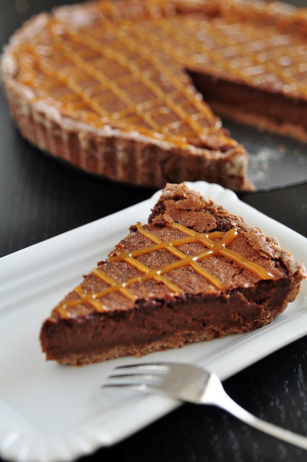 Chocolate Caramel Tarte stock image. Image of cookie - 33030059