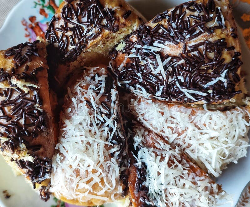 Chocolate and Cheese Flavored Bread on a Plate Stock Image - Image of ...