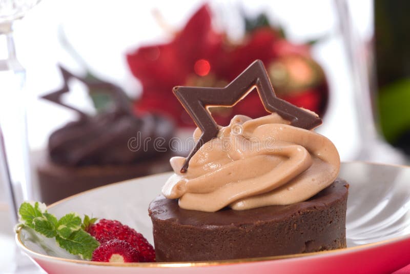 Chocolate Cheesecake Cake Horizontal Stock Image - Image of colorful ...