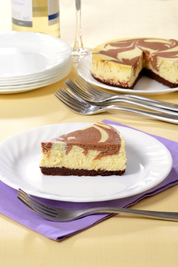 Chocolate Cheesecake on a Plate Stock Image - Image of delicacy, crust ...