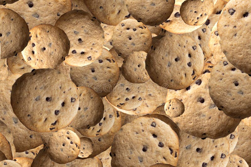 Chocolate Chip Biscuit Pattern.Cookie Texture Background. Stock Photo ...