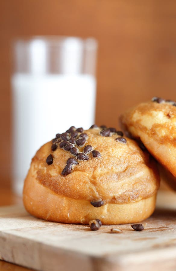 Chocolate chip buns stock photo. Image of meal, snack - 87943330