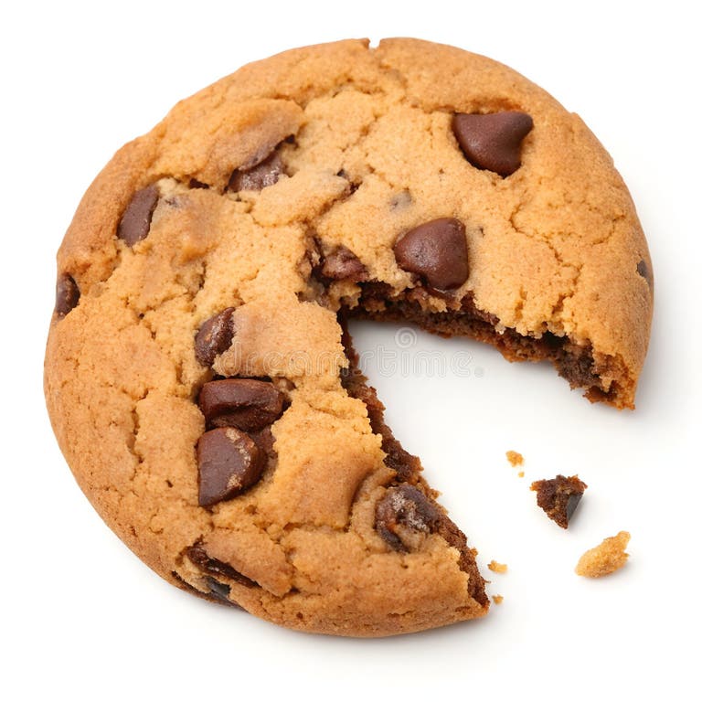Chocolate Chip Cookie with Bite Isolated on White Background Stock ...