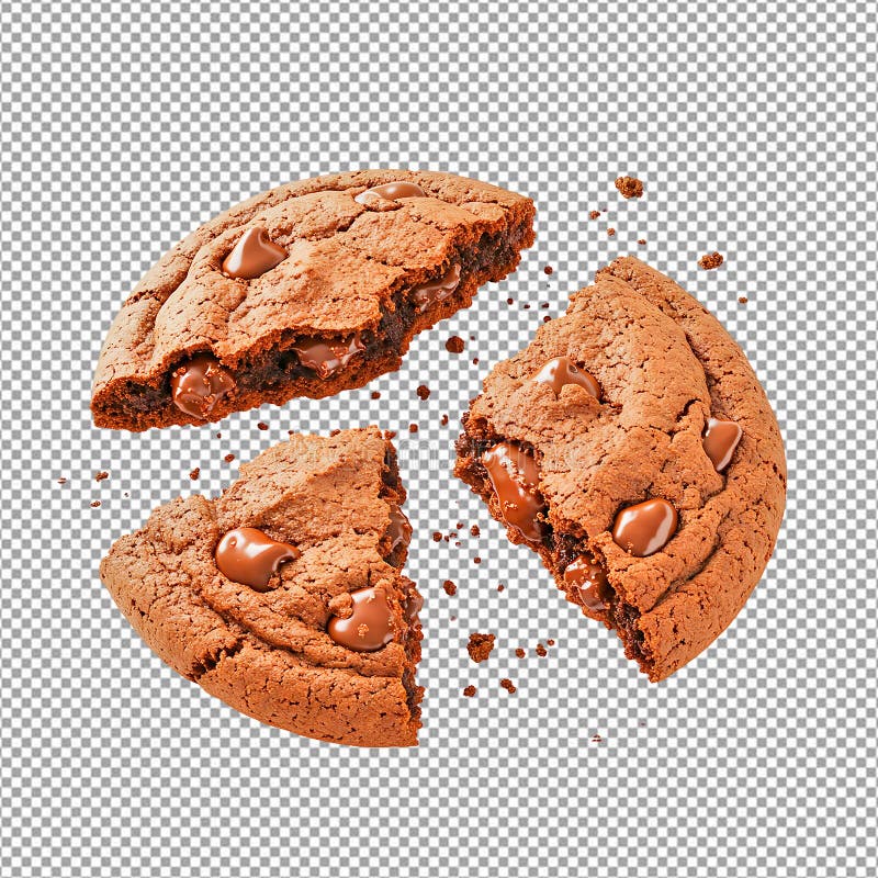 Chocolate Chip Cookie Breaking Apart Stock Image - Illustration of ...
