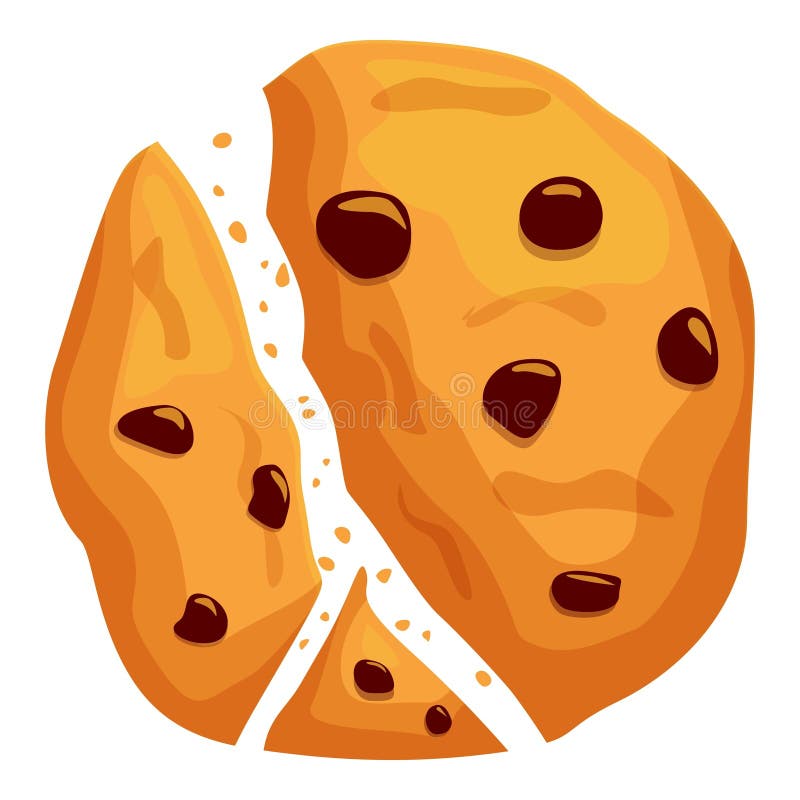 Chocolate Chip Cookie Crumbling into Pieces Stock Illustration ...