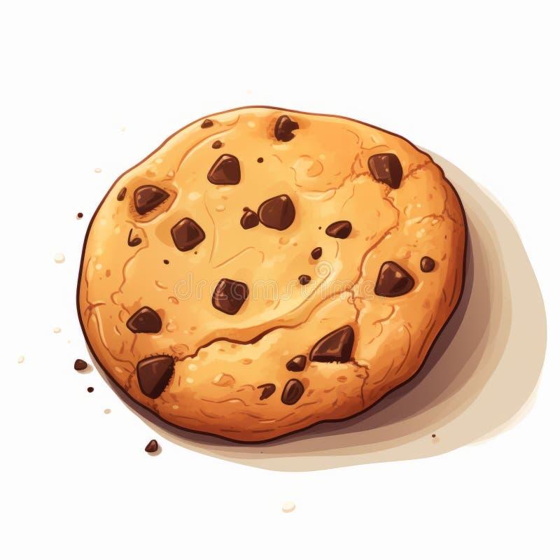 Minimalist Cartoon Cookie Illustration on White Background Stock ...