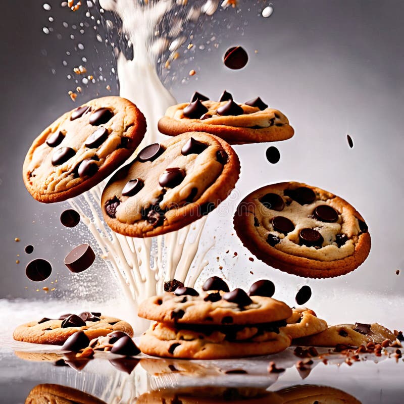 Chocolate Chip Cookie, Dynamic Food Photography Stock Illustration ...