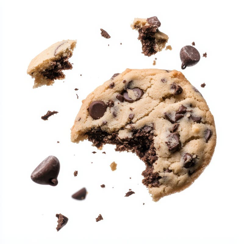 Chocolate Chip Cookie Explosion in Transparent PNG. Stock Photo - Image ...