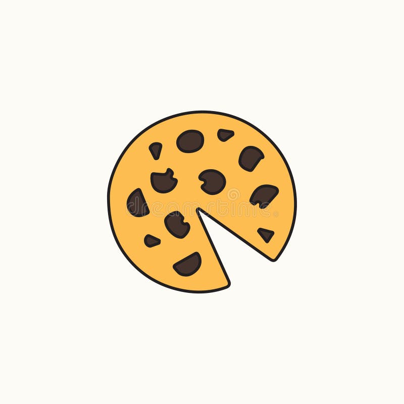 Chocolate Chip Cookie Icon stock illustration. Illustration of vector ...