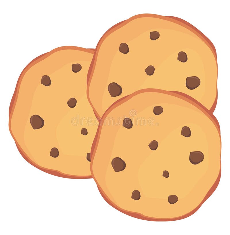 Chocolate Chip Cookie, Icon Stock Vector - Illustration of background ...