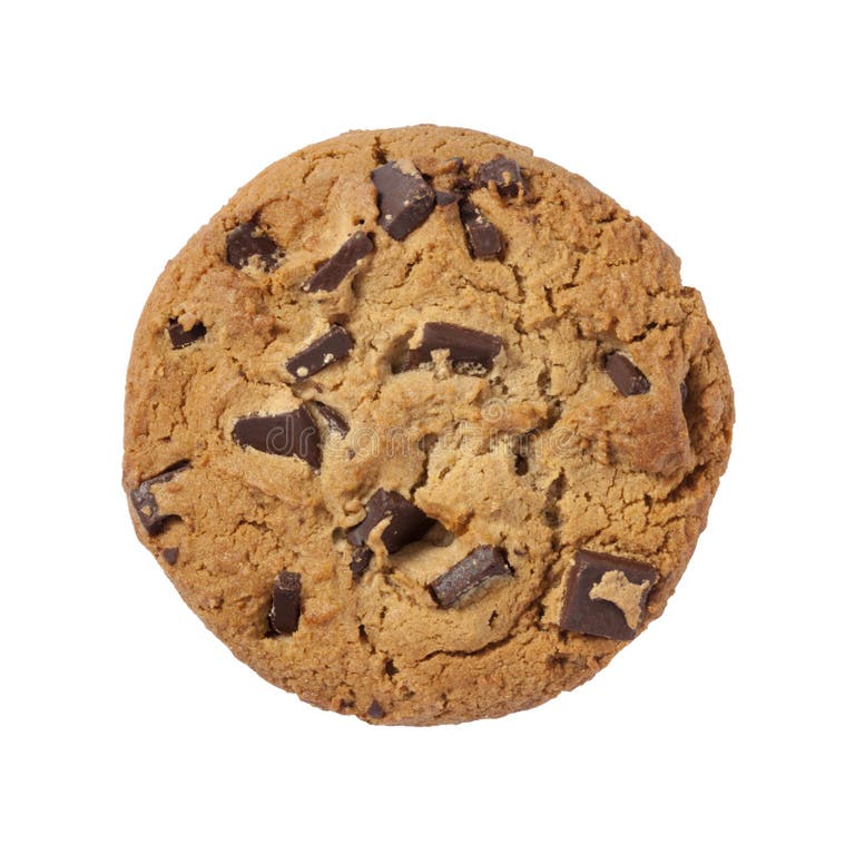 Chocolate Chip Cookie Isolated with Clipping Path Stock Image - Image ...