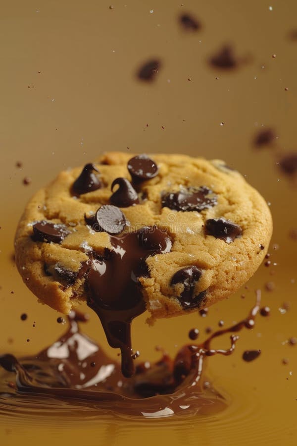 A Chocolate Chip Cookie with Melted Chocolate Dripping from it. the ...