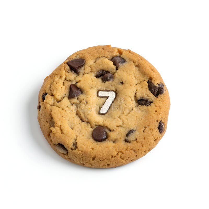 Chocolate Chip Cookie Number 7 Stock Illustration - Illustration of ...
