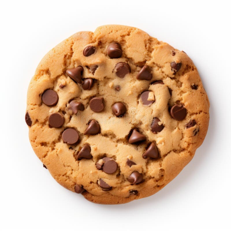Delicious Chocolate Chip Cookies on a White Background Stock Photo ...