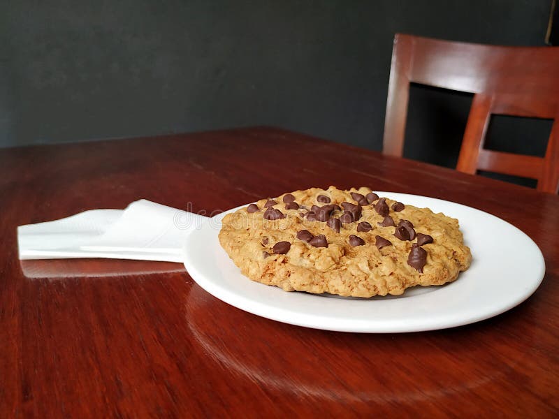 Chocolate Chip Cookie on the Table Stock Photo - Image of cutout ...