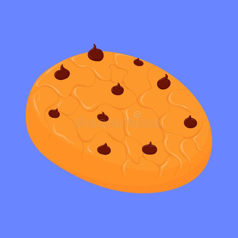 Chocolate Chips Cookie Vector Illustration. Choco Chips Cookie Icon ...