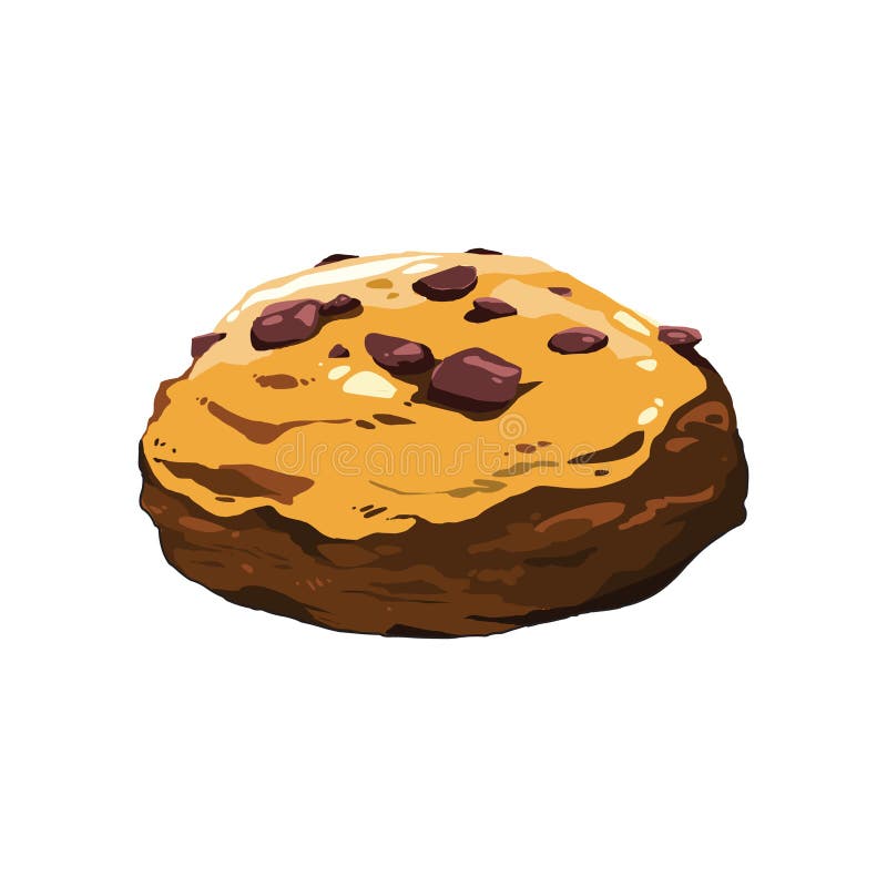 Chocolate Chip Cookie. Vector Illustration Decorative Design Stock ...