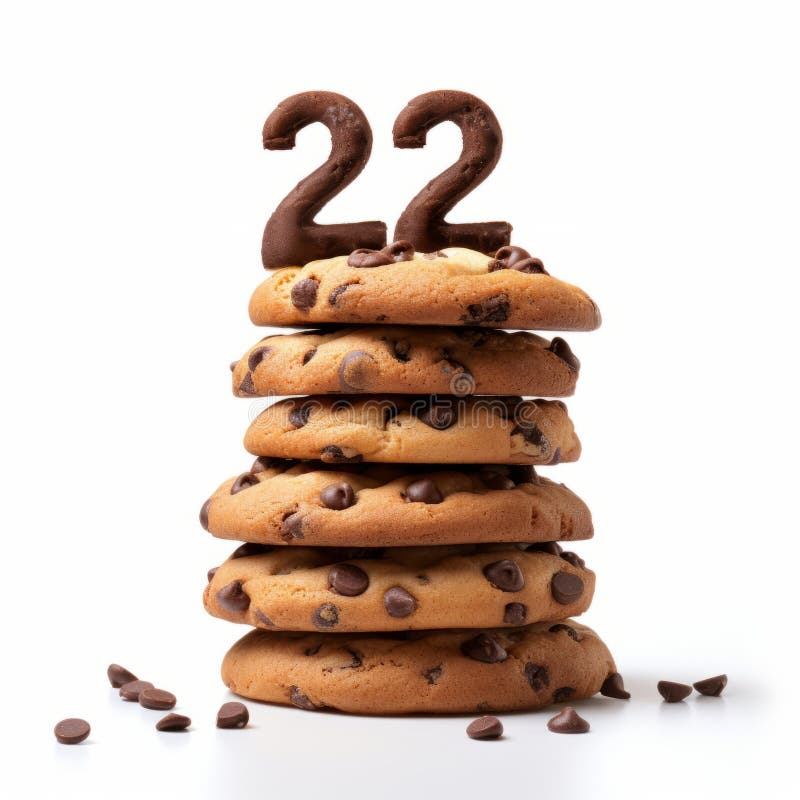 Symbolic Chocolate Chip Cookies with Number 22 Stock Illustration ...