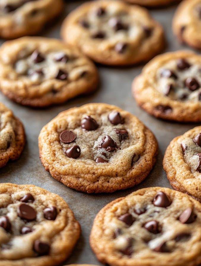 Chocolate Chip Cookies on a Baking Sheet. Stock Image - Image of sweet ...