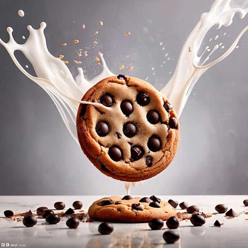 Chocolate Chip Cookie, Dynamic Food Photography Stock Illustration ...