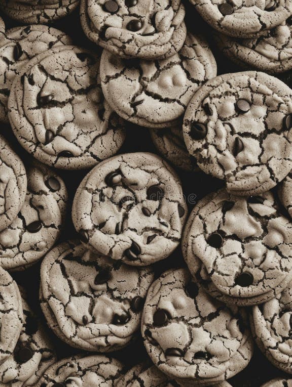 Chocolate Chip Cookies Close-Up Texture High Resolution Stock Photo ...