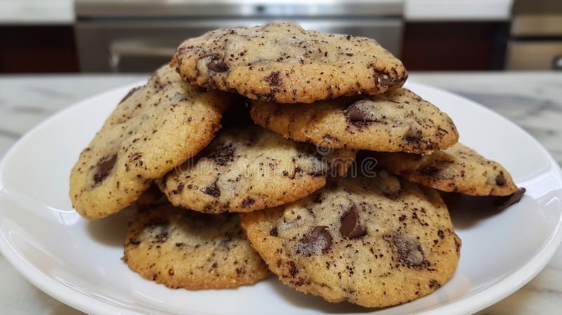 Chocolate Chip Cookies on a Cooling Rack. Generative Ai Stock ...