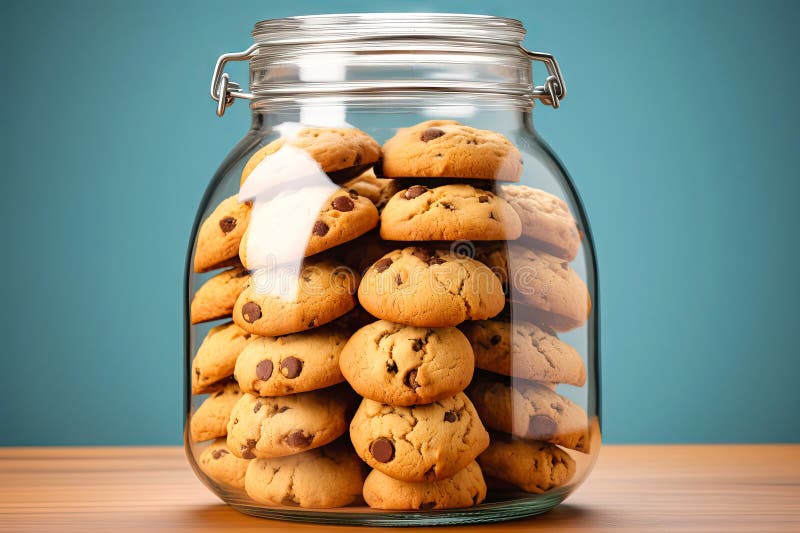 Chocolate Chip Cookies in a Glass Jar Stock Image - Image of cookie ...