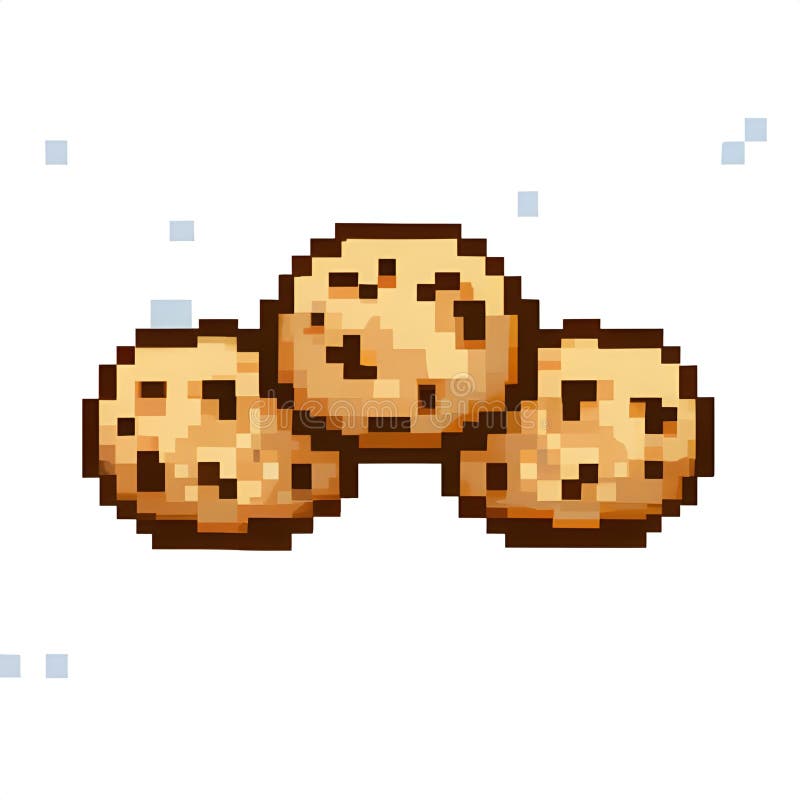 Chocolate Chip Cookies Pixel Art. Generative AI. Stock Illustration ...