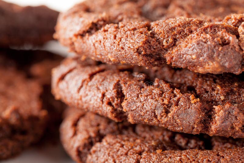 Chocolate Chip Cookies on Plate Being Eaten Stock Image - Image of ...