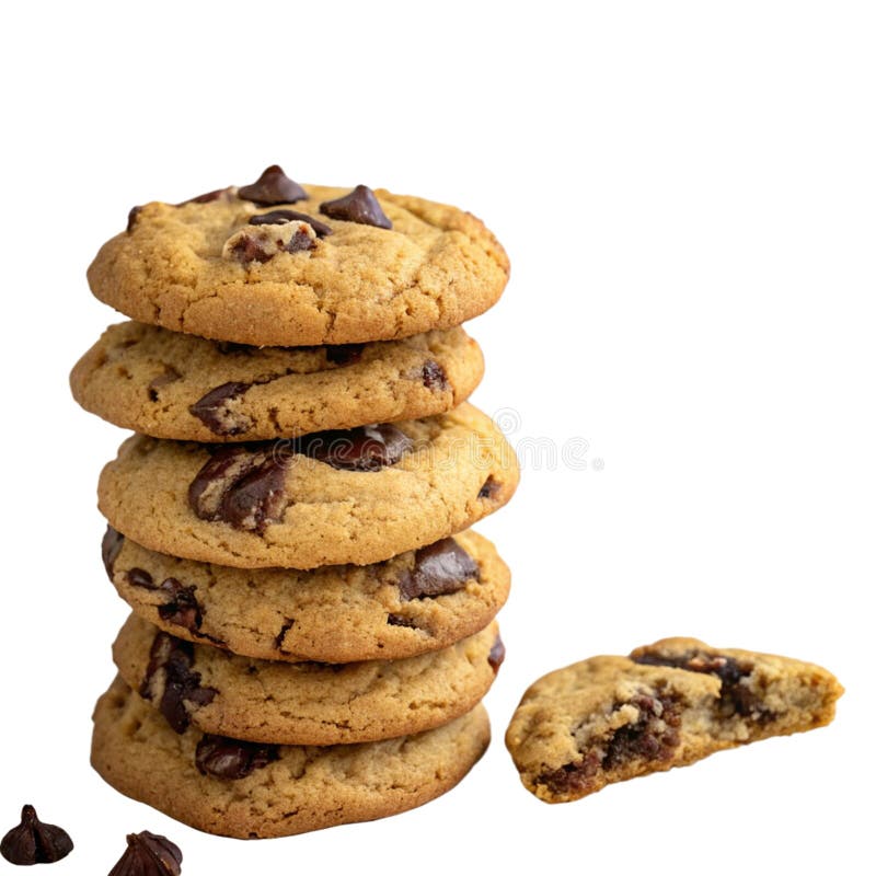 A Chocolate Chip Cookies Stack Stock Illustration - Illustration of ...