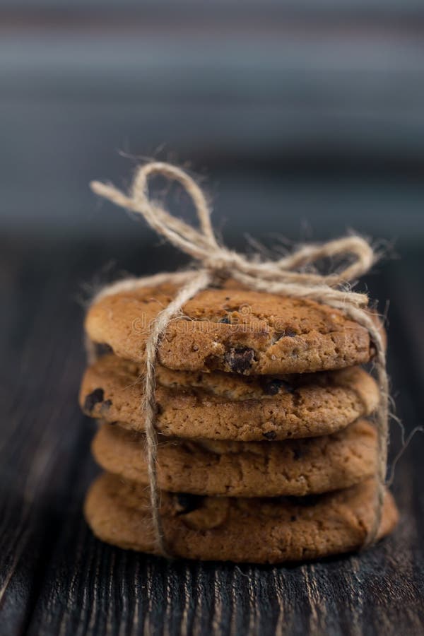 Classic Chocolate Chip Cookies. American Cookies. Toned Photo. Rustic ...