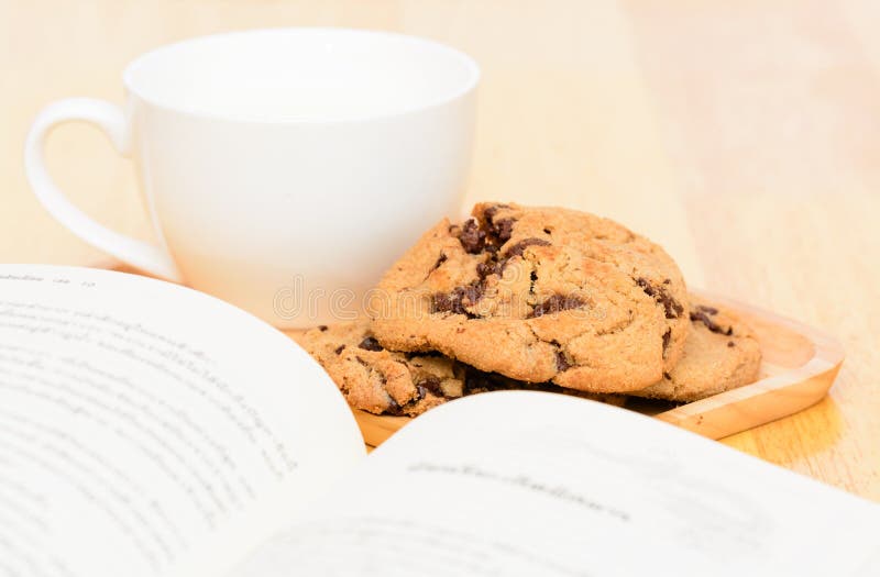 Chocolate Chip Cookies Tea Time Stock Image - Image of tasty, break ...