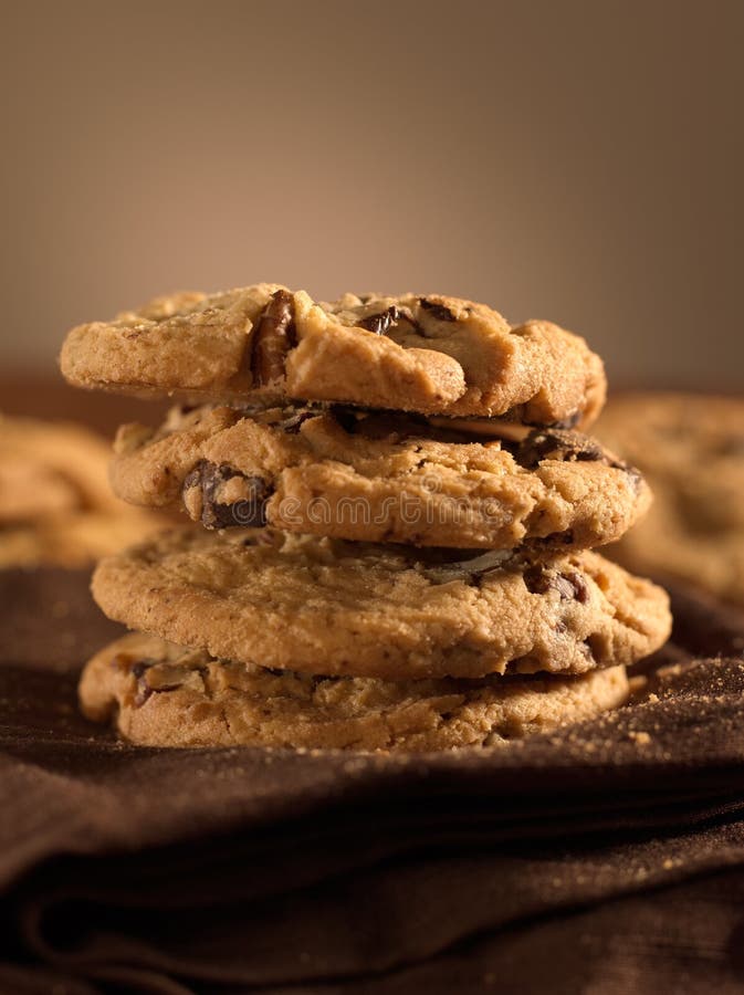 Chocolate Chip Cookies Vertical Stock Image - Image of still, cookie ...