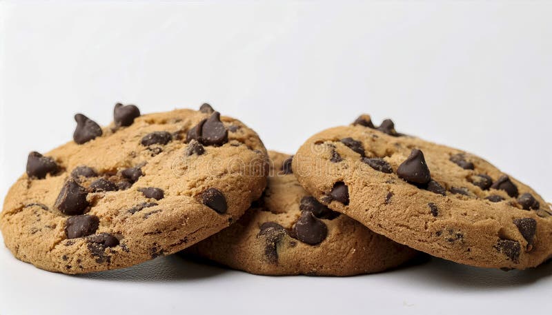 Chocolate Chip Cookies on White Background Stock Illustration ...