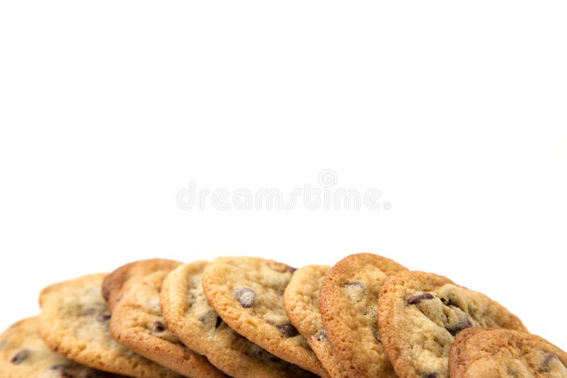Line of Chocolate Chip Cookies Stock Photo - Image of chip, biscuit ...